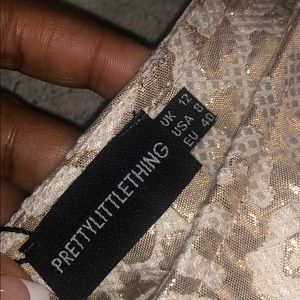 PrettyLittleThing | Other | Gold Foil Two Piece Set All Tags Brand New ...